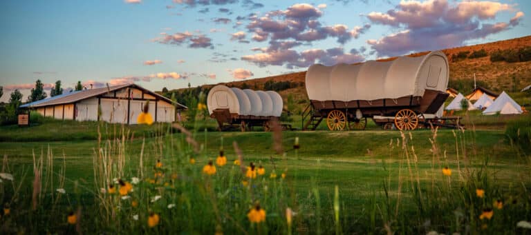Conestoga Ranch Glamping Covered Wagons in Bear Lake Utah